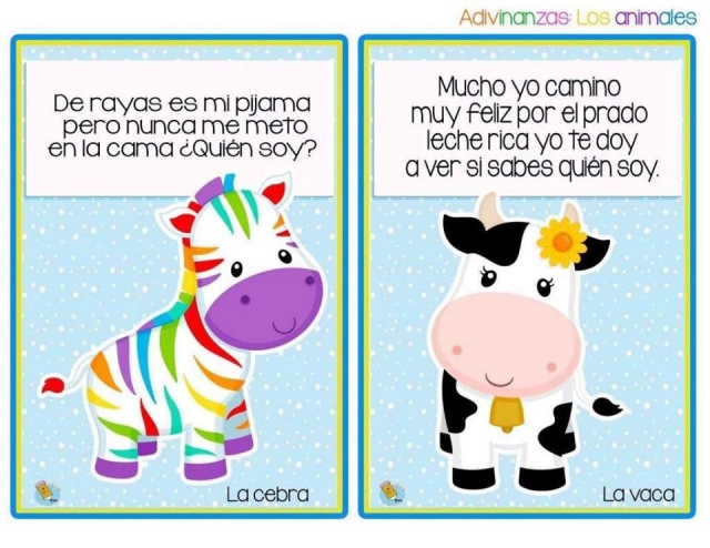 Fichas de adivinanzas - Los animales | Maestra de Inicial