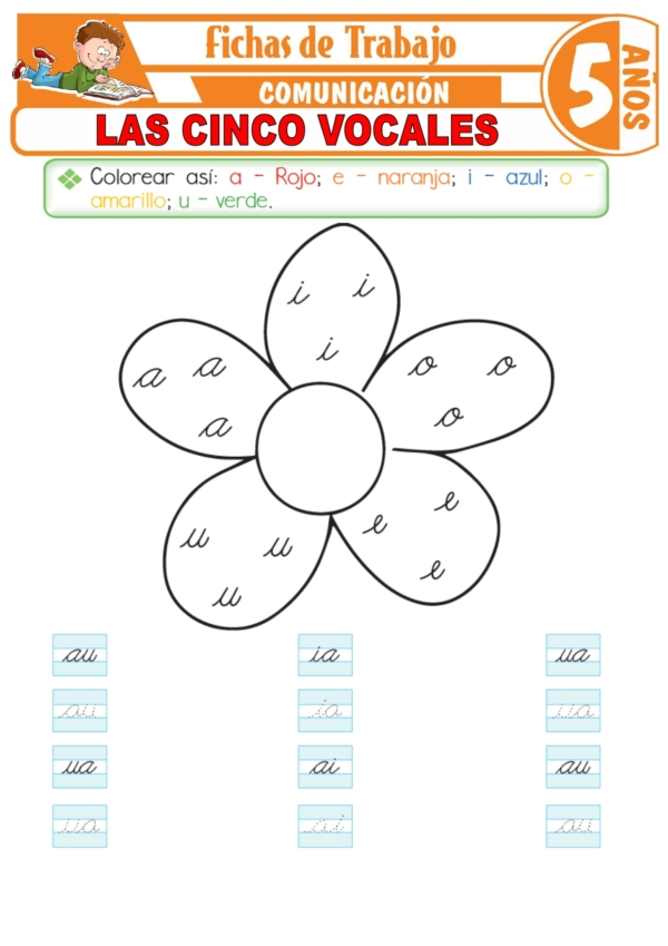 Las cinco vocales - Hojas de Aplicación | Maestra de Inicial