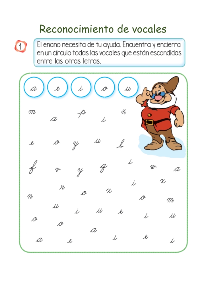 Las cinco vocales - Hojas de Aplicación | Maestra de Inicial