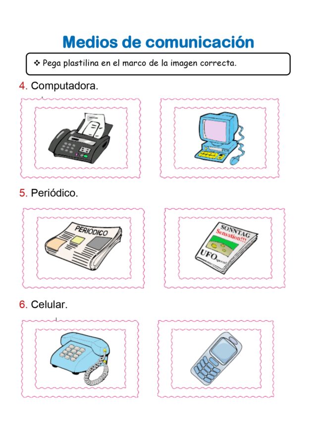 Hojas de Aplicación - Los medios de comunicación | Maestra de Inicial