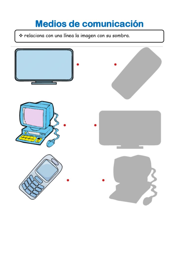 Hojas de Aplicación - Los medios de comunicación | Maestra de Inicial