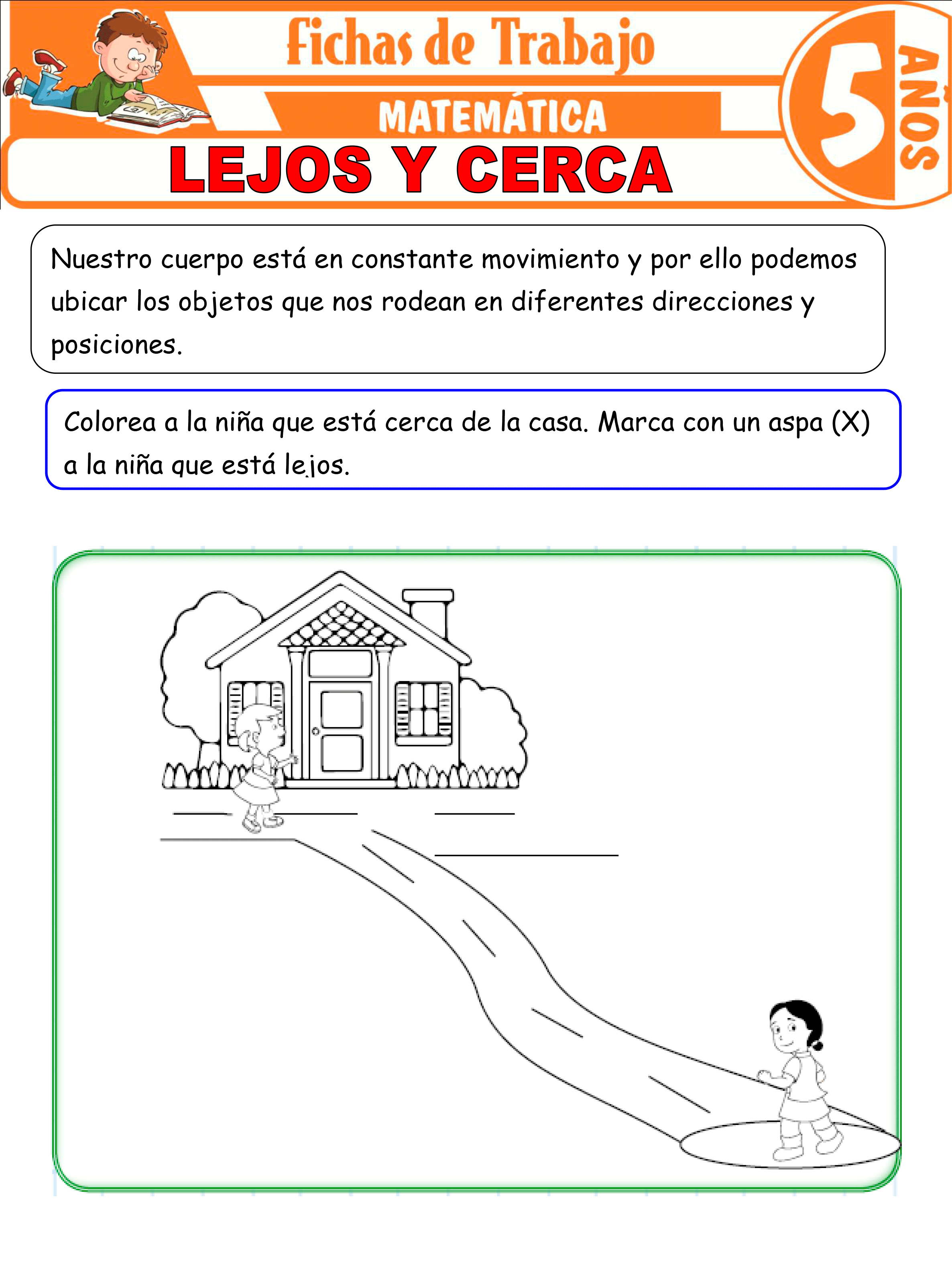 Hojas de aplicación - Lejos y cerca | Maestra de Inicial